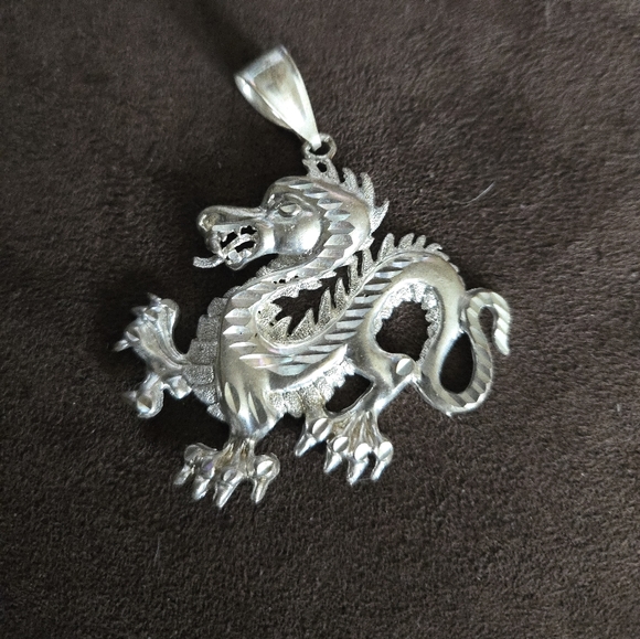 Jewelry | Large Sterling Silver Dragon Pendant | Poshmark